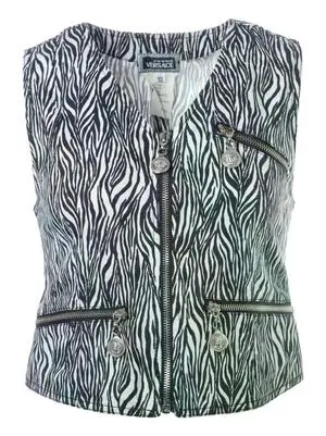 Versace 1980-1990s Zebra Print Vest - White