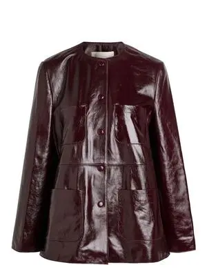 LIBEROWE Moreen Patent Leather Jacket - Burgundy