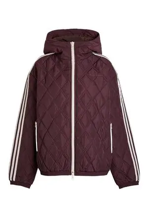 WALES BONNER Adidas X Quilted Hooded Taffeta Jacket - Maroon