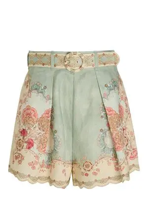 Zimmermann Printed Linen Tuck Shorts - Multicoloured 1