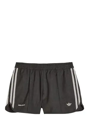WALES BONNER Adidas X Logo-embroidered Wool-blend Shorts - Dark Grey