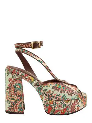 Etro Paisley-print Platform Sandals - Multicoloured