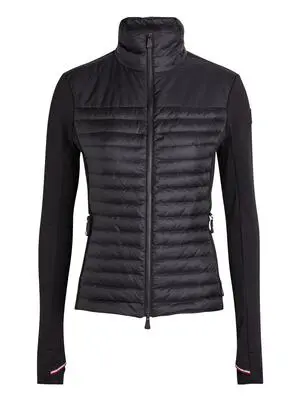 Moncler Quilted Shell And Jersey Jacket - Black