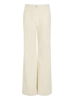 NILI LOTAN Flared-leg Corduroy Trousers - Beige