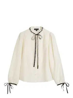 SISTER JANE Encore Embellished Woven Blouse - Ivory