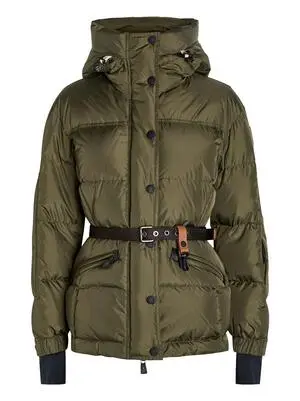 Moncler Salastrains Belted Padded Shell Jacket - Green Dark