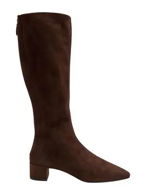 AQUAZZURA Saint Honore 35 Suede Knee-high Boots - Dark Brown