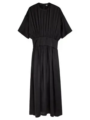 TOTEME Draped Satin Maxi Dress - Black