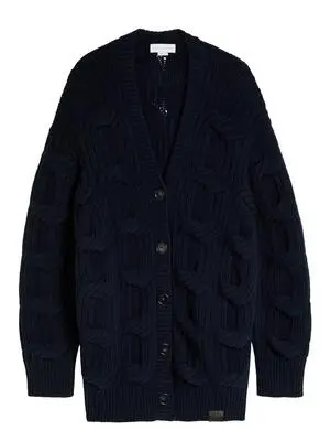 Stella McCartney Cable-knit Wool Cardigan - Navy