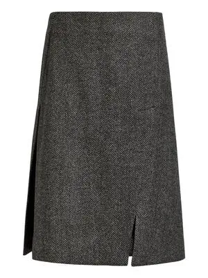 Stella McCartney Herringbone Wool Knee-length Skirt - Grey