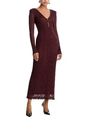 Bardot Zenia Long Sleeve Maxi Dress - Chocolate