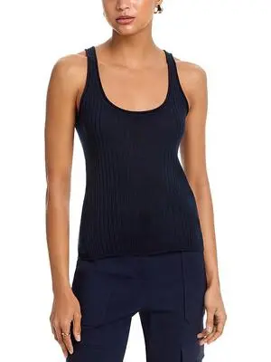 Veronica Beard Birke Merino Wool Tank Top - Navy