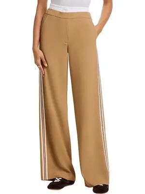 Veronica Beard Eugene Side Stripe Pants - Khaki