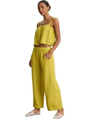 Velvet By Graham & Spencer Lola Linen Trousers - Yellow