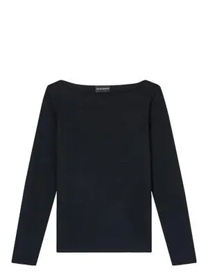 Emporio Armani Textured Knit Top - Black