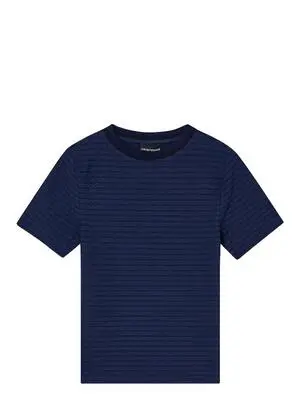Emporio Armani Embossed Jacquard Jersey Jumper - Blue
