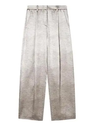 Giorgio Armani Tussah Silk Single-pleat Trousers - Black / White / Pink / Gray