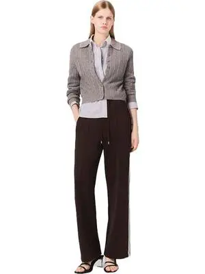 Maje Straight Striped Trousers - Brown