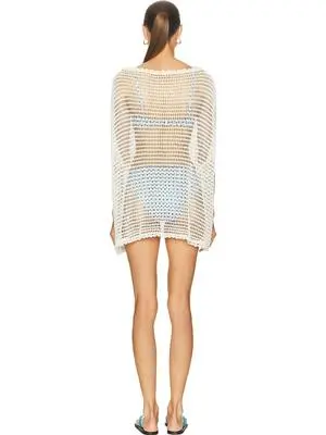 Staud Oriya Loose Knit Mini Dress - Ivory