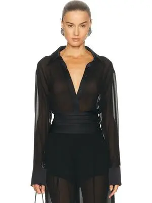 SANS FAFF Palazzo Shirt - Black