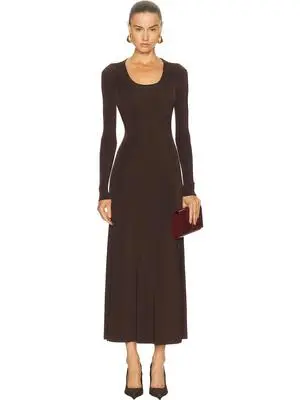 Roland Mouret Scoop Neck Ceremony Dress - Brown