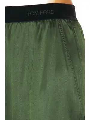 TOM FORD Stretch Silk Satin Pyjama Pant Moss Green