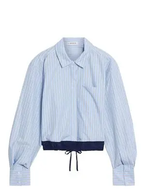 Simkhai Adryck Striped Cotton-blend Poplin Shirt - Light Blue