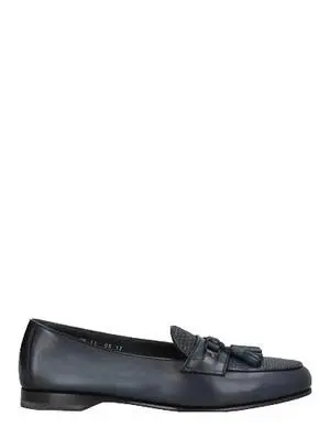 Santoni Leather Goodyear Loafers - Navy