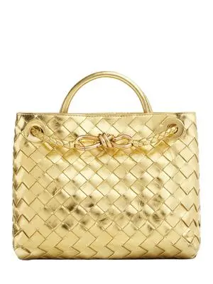 BOTTEGA  VENETA Small Andiamo Top Handle Bag - Gold