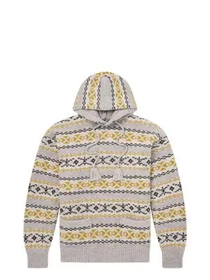 Kapital Knife Fair Isle Wool Hoodie - Yellow