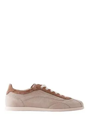 Brunello Cucinelli Suede-trimmed Leather Sneakers - Neutrals