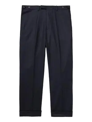 BEAMS Ivy Cropped Tapered Wool-blend Twill Suit Trousers - Blue