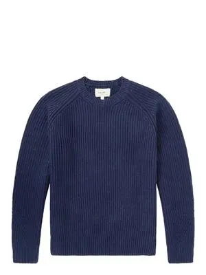 Folk Direction Ribbed Wool-blend Sweater - Blue