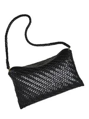 BEMBIEN Roux Handwoven Leather Clutch - Black