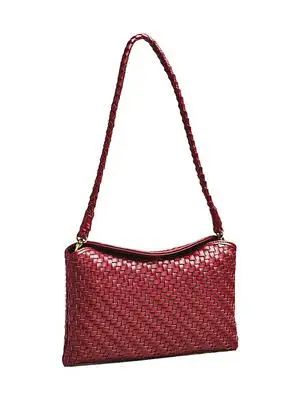 BEMBIEN Roux Handwoven Leather Clutch - Rouge