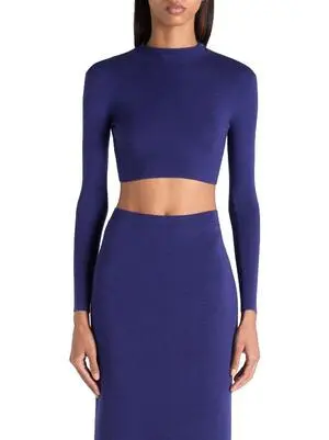 TOM FORD Fitted Cashmere Crop Sweater - Quarz Blue