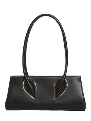CHRISTIAN LOUBOUTIN Calfskin Baguette Handbag - Black