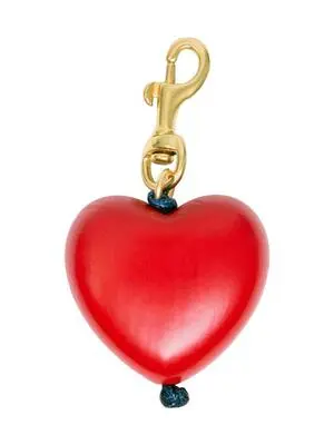 Clare V. Grande Heart Charm - Poppy