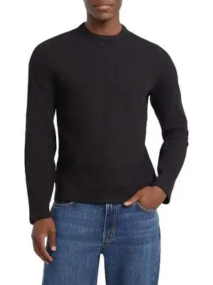 Guess Variegated Rib Long Sleeve T-shirt - Jetblack
