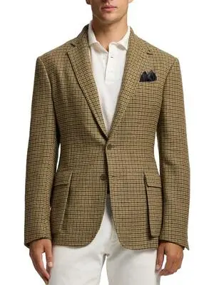 RALPH LAUREN PURPLE LABEL Kent Houndstooth Check Linen & Wool Sport Coat