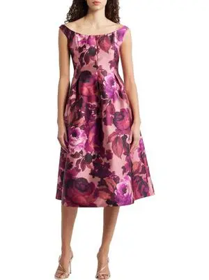 Julia Jordan Floral Off-the-shoulder Cocktail Dress - Pink Multi