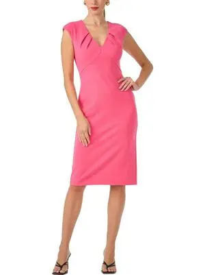 Trina Turk V-neck Sheath Dress - Rio Rose