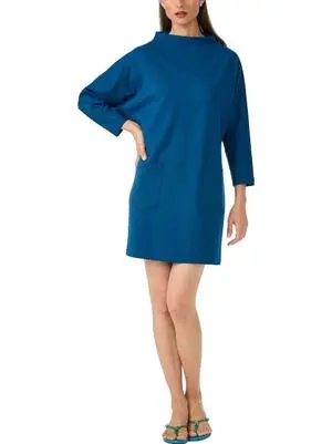 Trina Turk Caracas High Neck Ponte Dress - Burle Blue