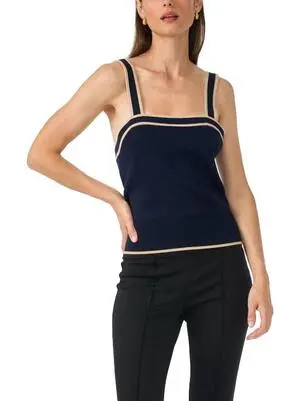 Trina Turk Casady Knit Cami - Indigo/biarritz Beige