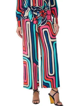 Trina Turk Printed Cropped Wide Leg Pant - Multi