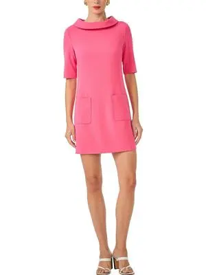 Trina Turk Maleko Folded Neckline Shift Dress - Rio Rose