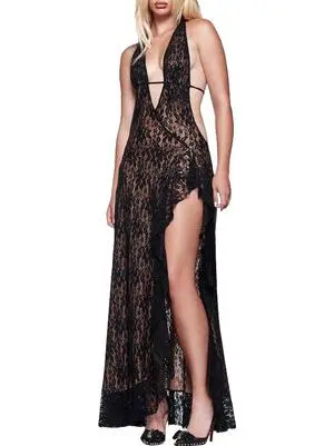 I.AM.GIA Irisia Lace Halter Maxi Dress - Black