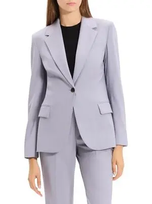 Theory Lynnia Stretch Wool Blazer - Harbor Blue