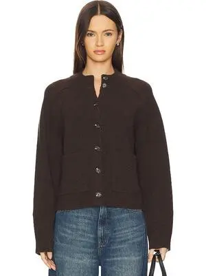 Rag & Bone Bridget Mock Neck Cardigan - Brown