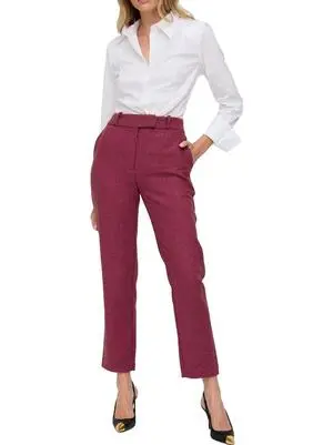 LILY AND LIONEL Pandora Herringbone Tapered Trousers - Pink